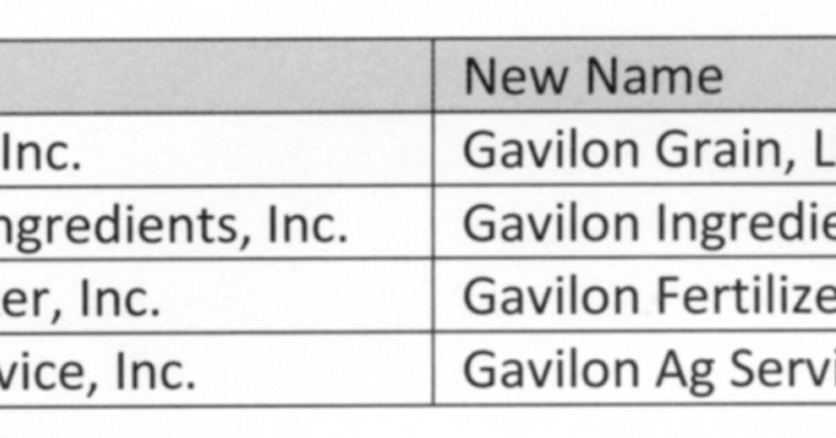 DeBruce operating under new name: Gavilon Grain LLC – Creston News