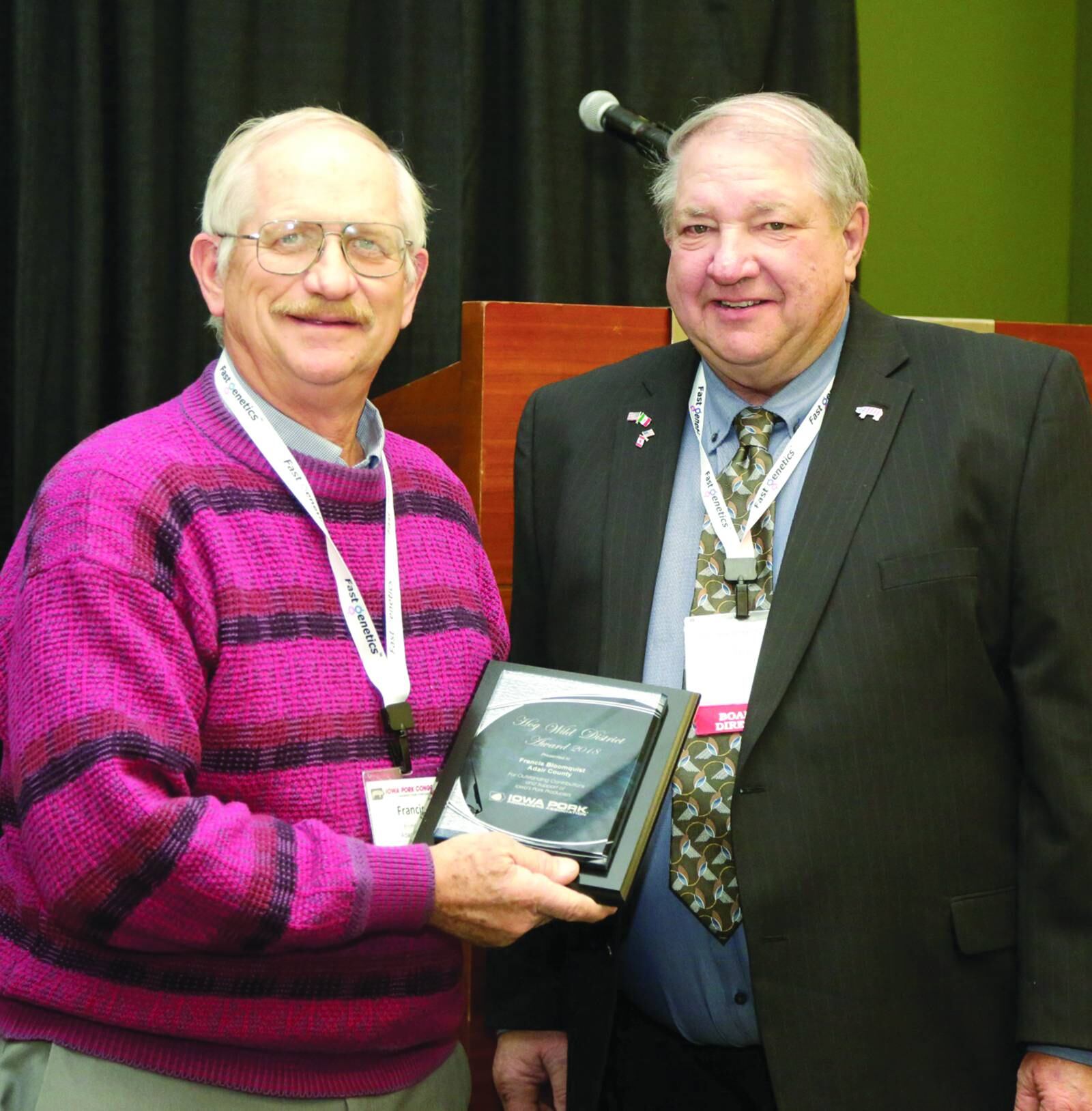 Blomquist, Evans receive awards at Iowa Pork Congress – Creston News